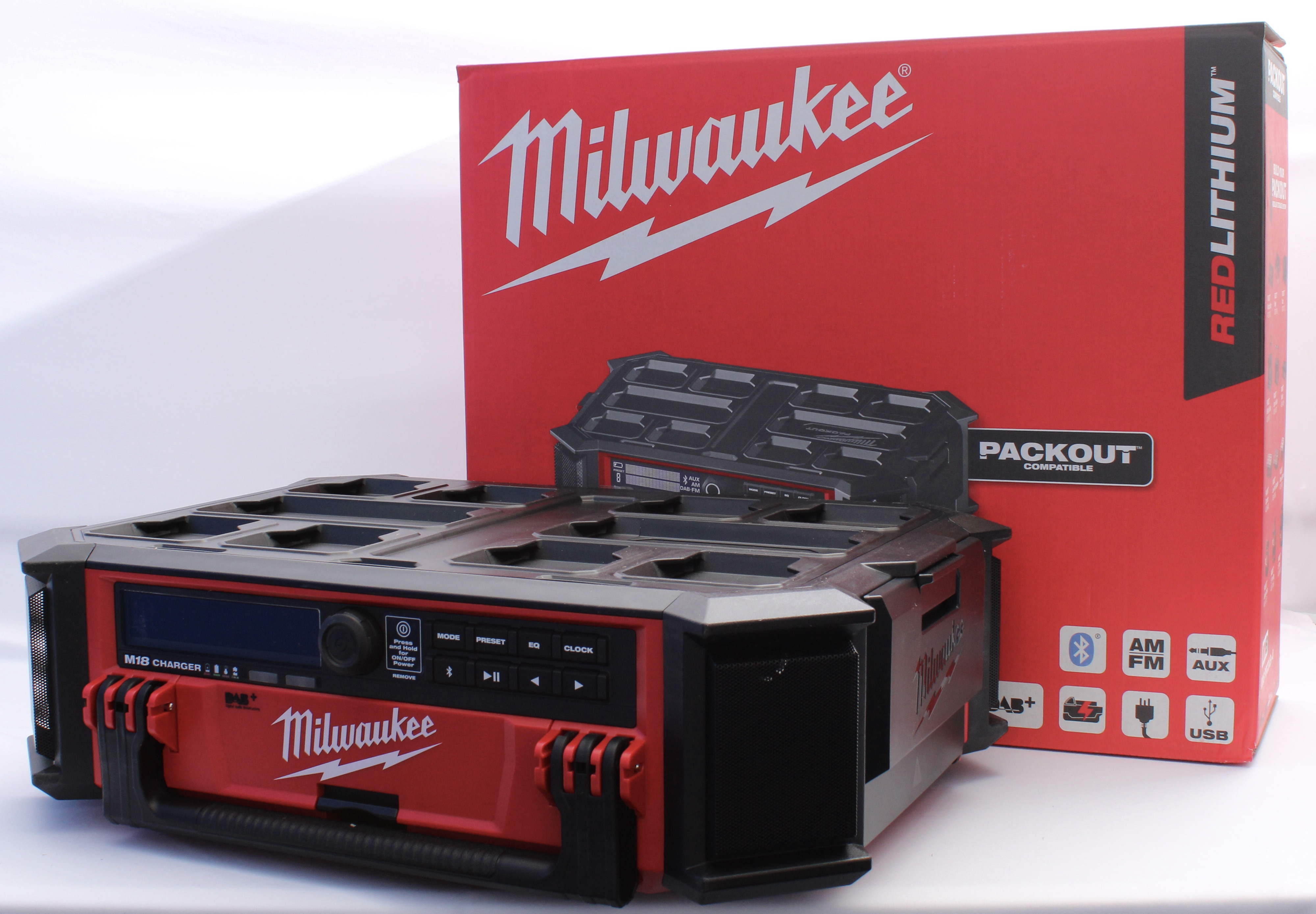 New Milwaukee M18 PRCDAB+0 18v PACKOUT Radio & Charger Body Only - Own4Less